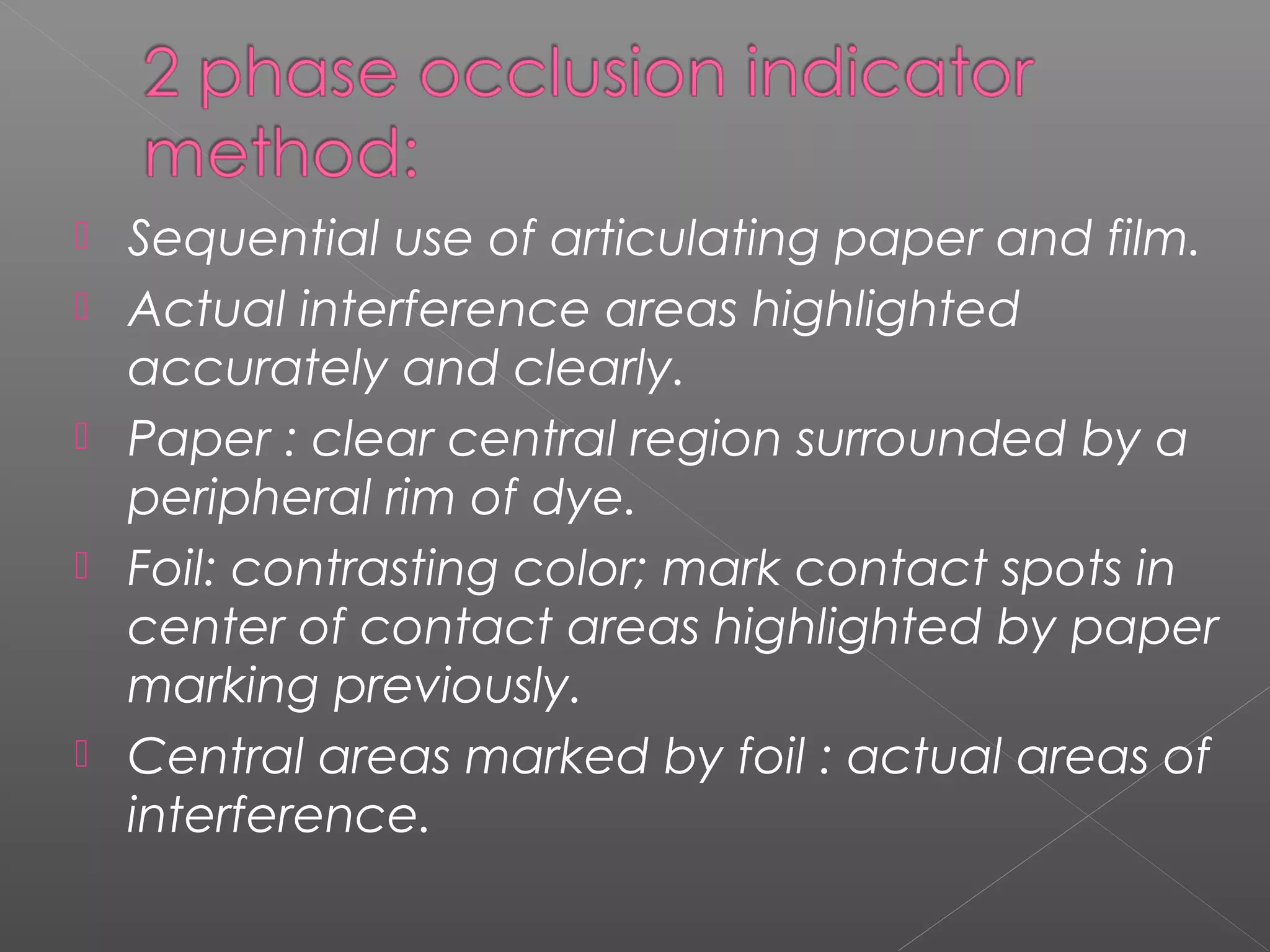 occlusion indicators | PPT