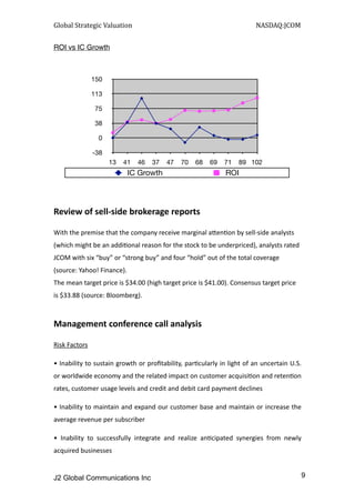 JCOM Strategic Valuation - Report | PDF