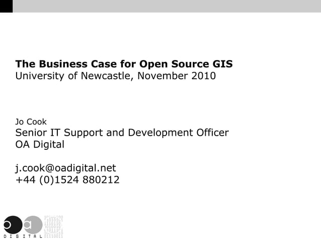The Business Case for Open Source GIS | PPT