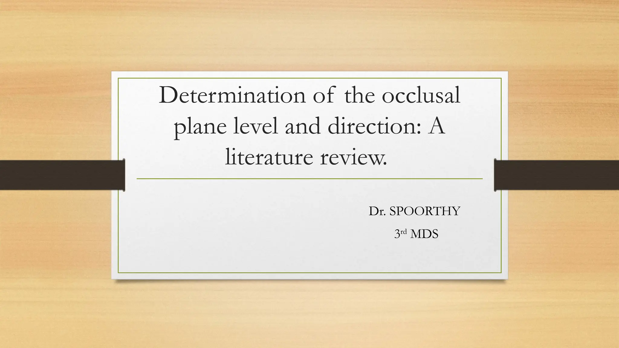 Jc on occlusal plane determination in cd and dentulous patients | PPTX