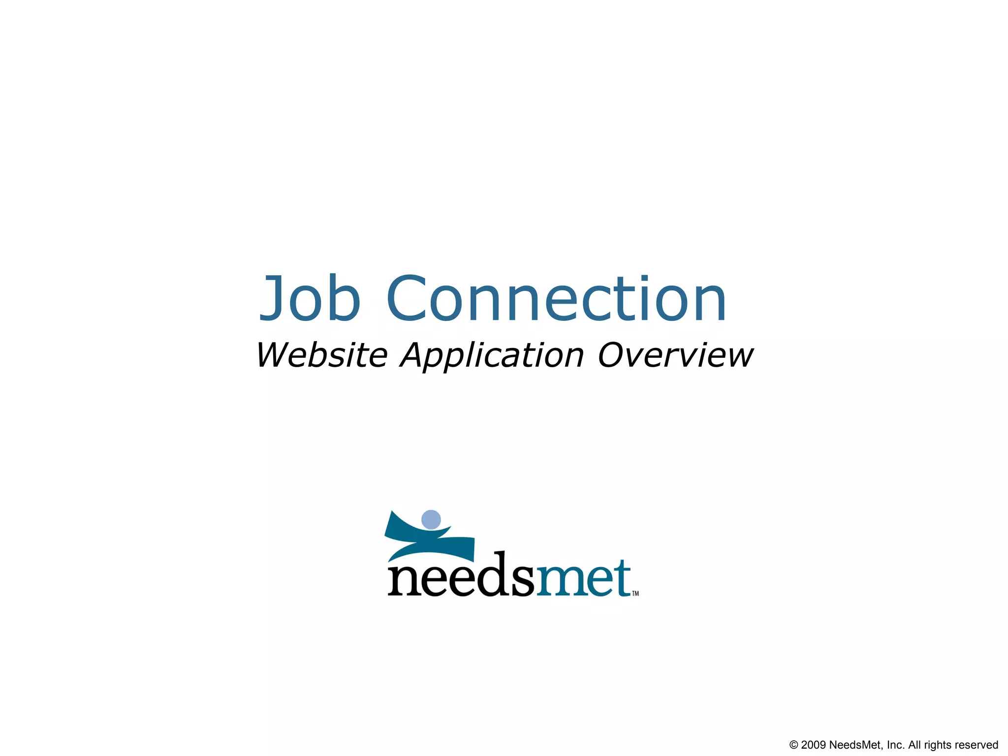 Job Connection Overview | PPT | Resume Writing and Advice | Job Search