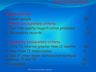 Pendulum appliance versus distal jet distalizing appliance. | PPTX ...