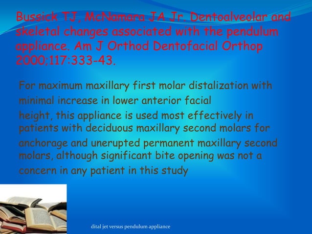 Pendulum appliance versus distal jet distalizing appliance. | PPTX ...