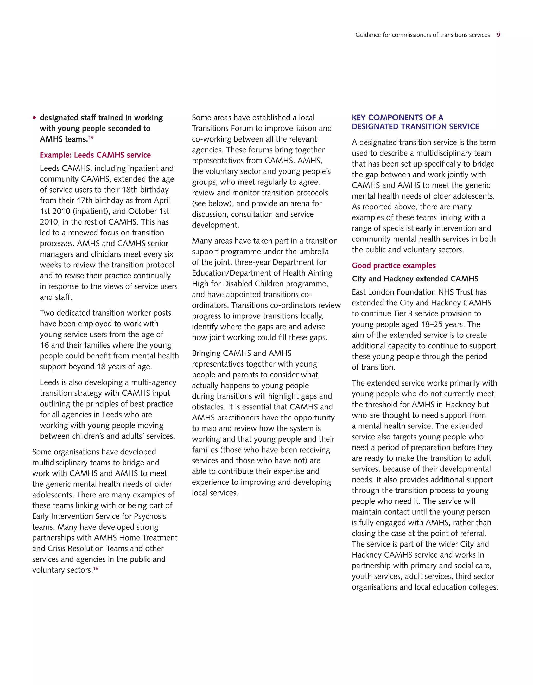 Guidance for commissioners of mental health services for young people ...