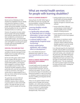 Guidance for commissioners of mental health services for people with ...