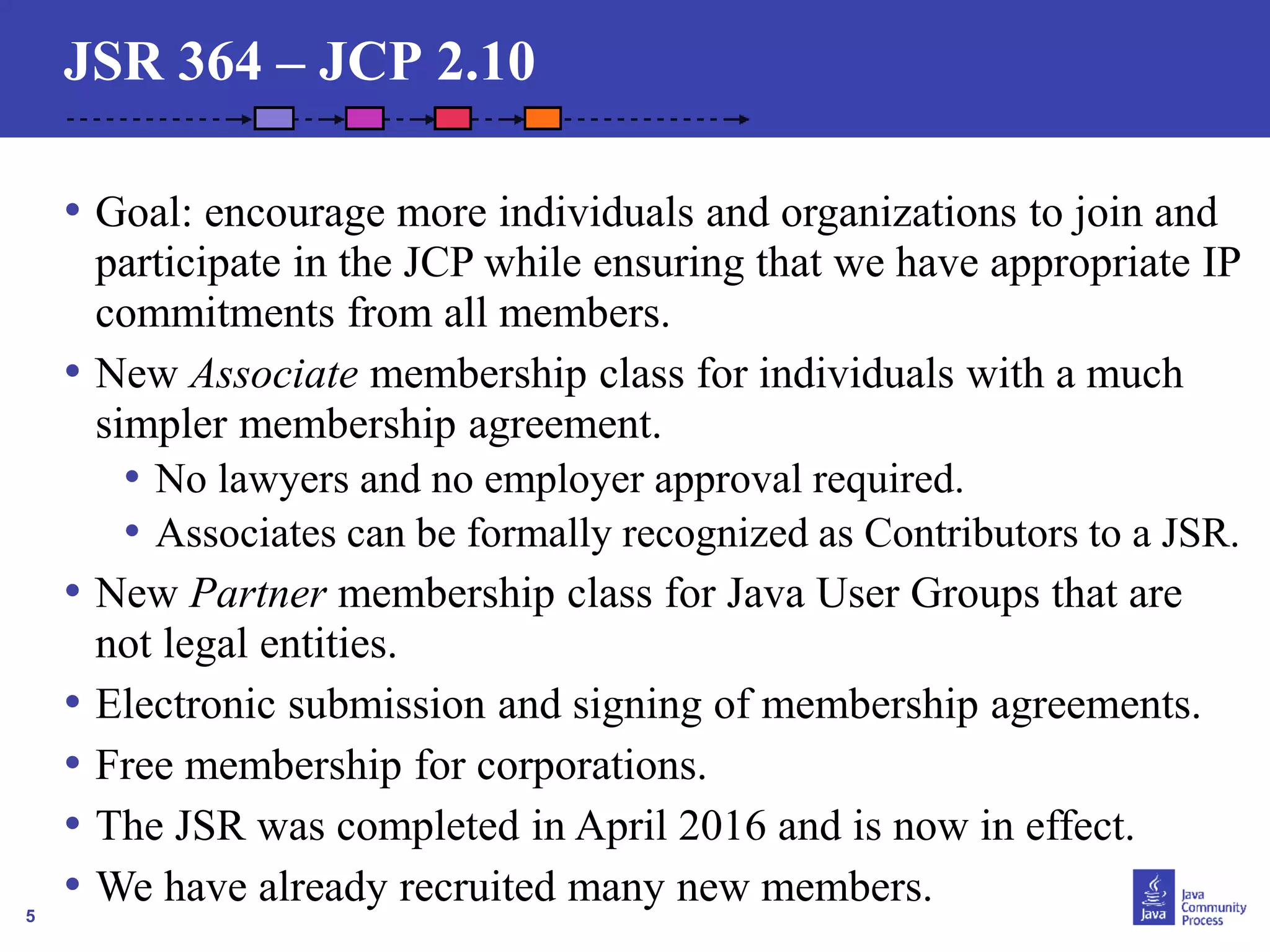 JCP version 2.10, Broadening JCP Membership (aka JSR 364) | PPT