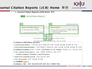JCR(Journal of Citation Reports) 활용 | PPT