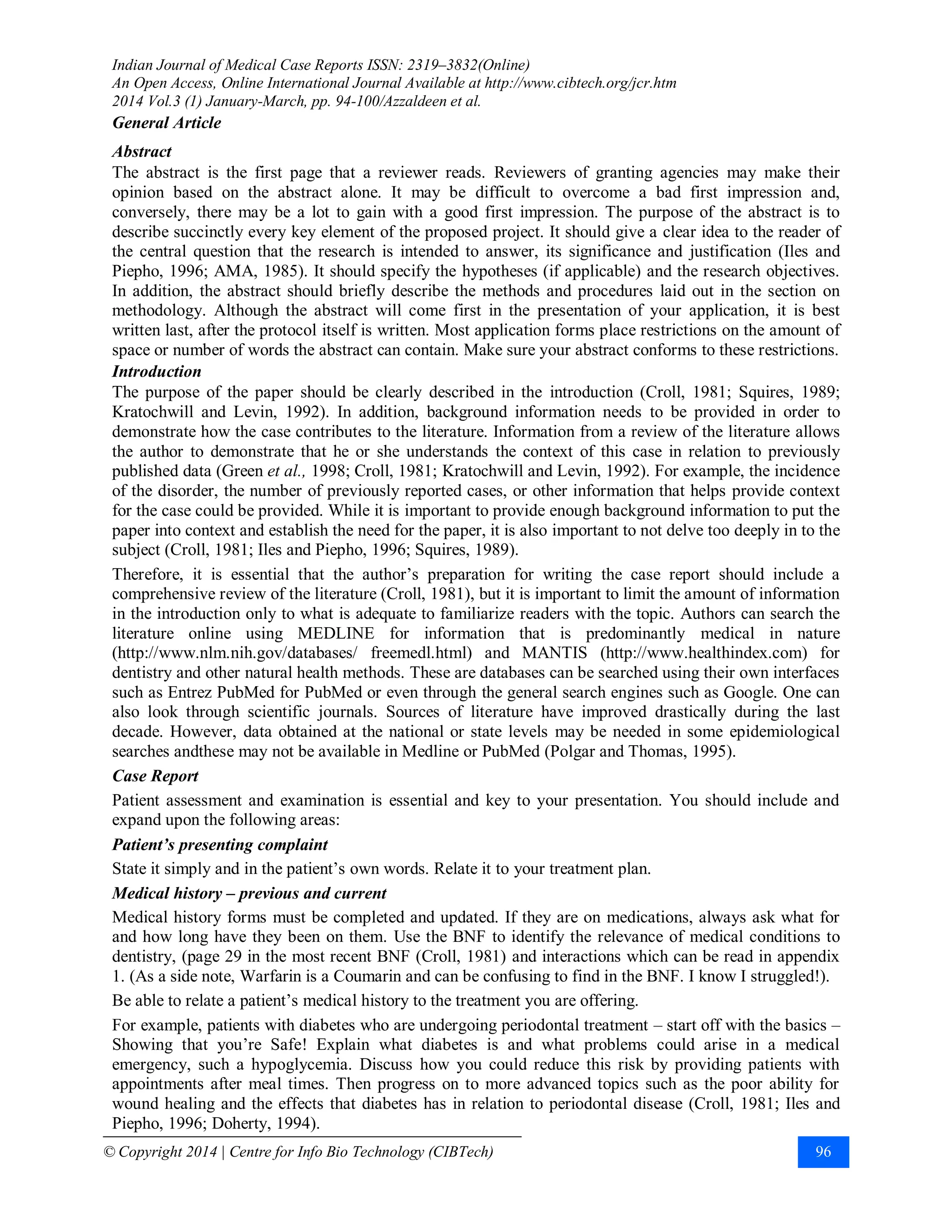 DENTAL CASE REPORT FOR PUBLICATION; STEP BY STEP | PDF