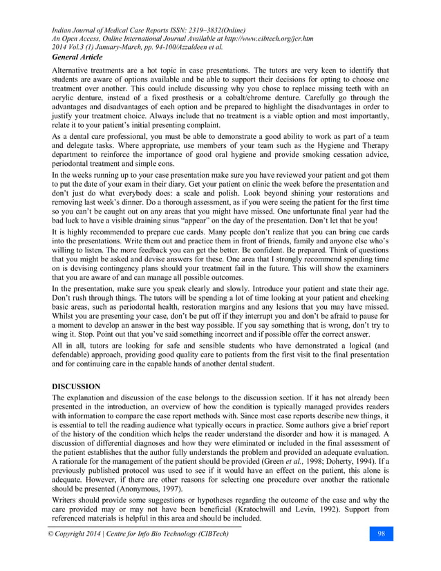 DENTAL CASE REPORT FOR PUBLICATION; STEP BY STEP | PDF | Dental Health ...