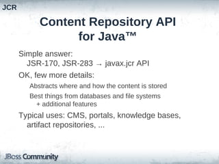 JCR and ModeShape | PPT