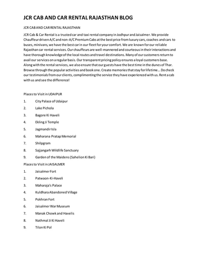 Jcr cab blog details | PDF