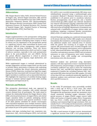 To Evaluate the Relationship between Oxygen Reserve Index (ORi™) with ...