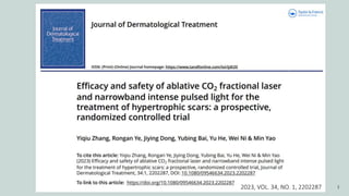jc scar and laser.pptx journal club scar treatment | PPTX