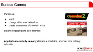 Full Lyifecycle Architecture for Serious Games - JCSG 2017 | PPT