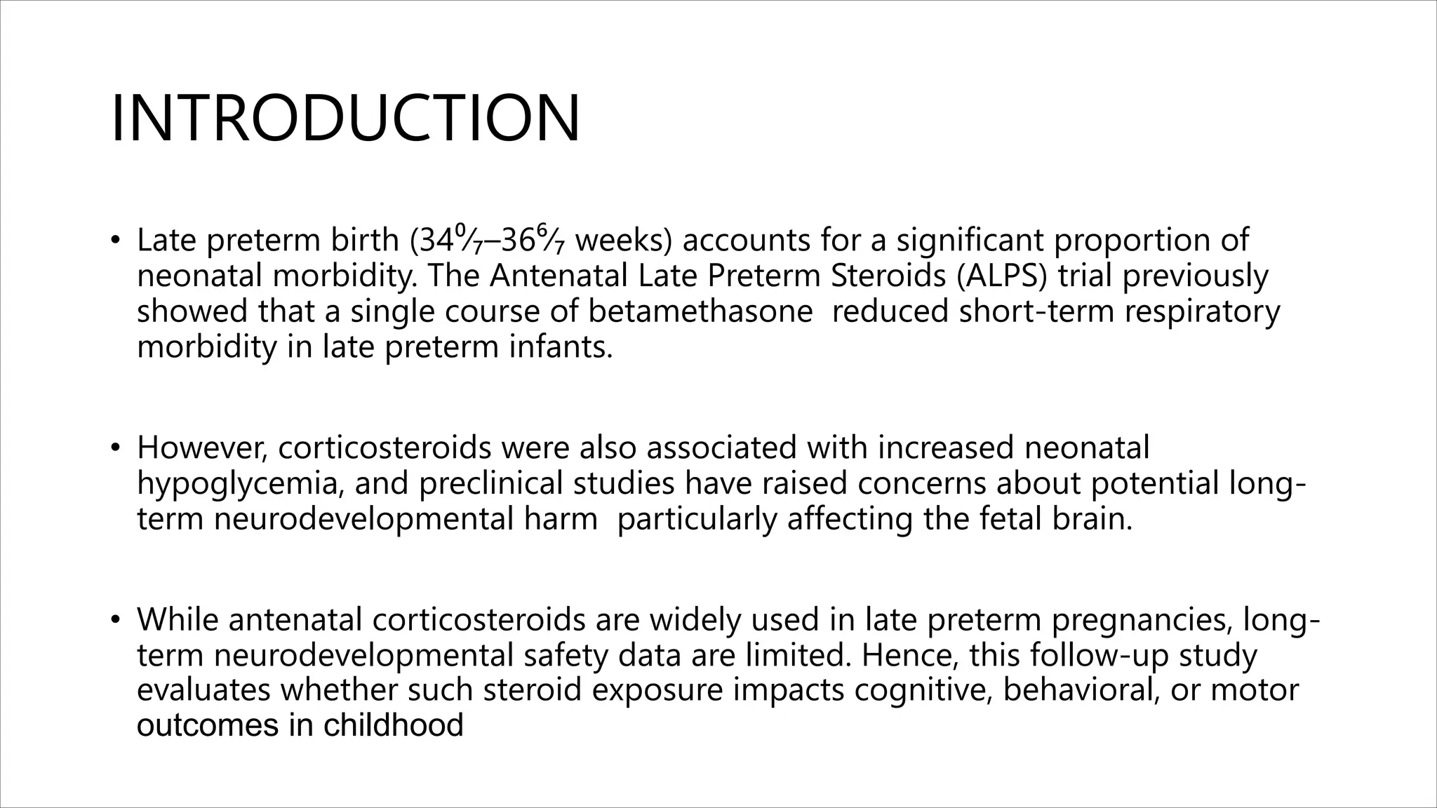 Late antenatal corticosteroids neurodevelopment outcomes | PDF