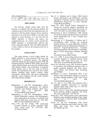 An Effective Biogeography Based Optimization Algorithm to Slove Economic Load Dispatch Problem | PDF