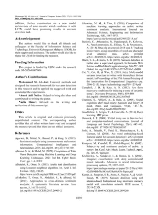 A Hybrid Method of Long Short-Term Memory and AutoEncoder Architectures for Sarcasm Detection | PDF
