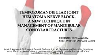 JC TRAUMA teju.pptx journal cluj temporomandibular joint | PPTX