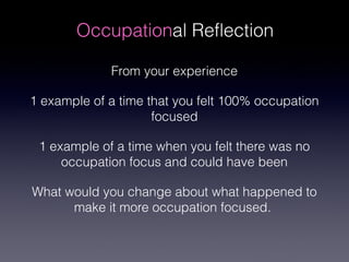 Occ Based practice | PPT