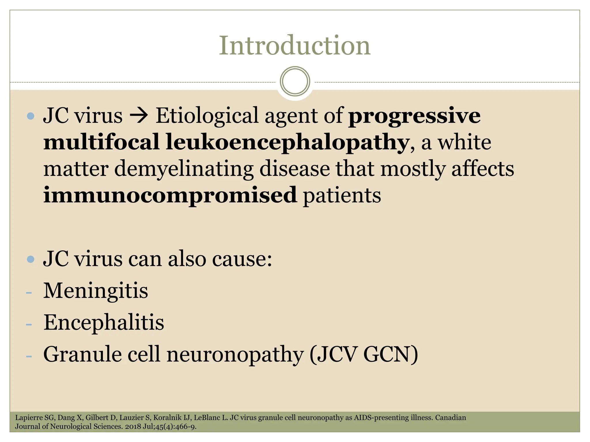 JC Virus Granule Cell Neuronopathy.pptx . | PPT | Free Download