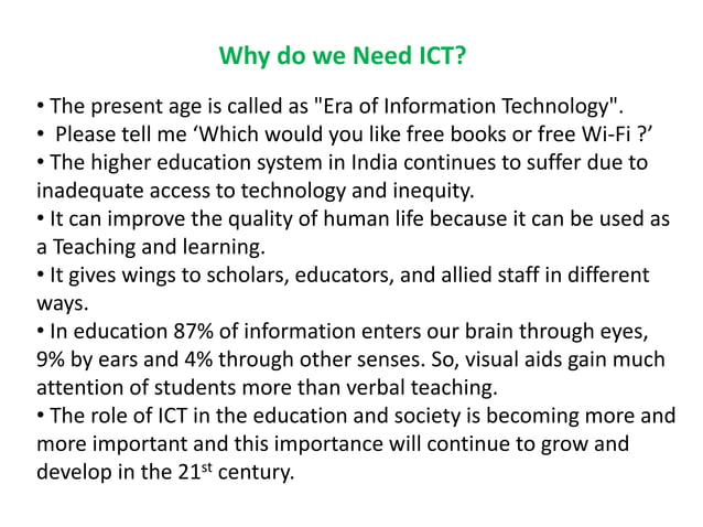 ICT in the Teaching Learning Process in Higher Education- Dr J D Singh ...