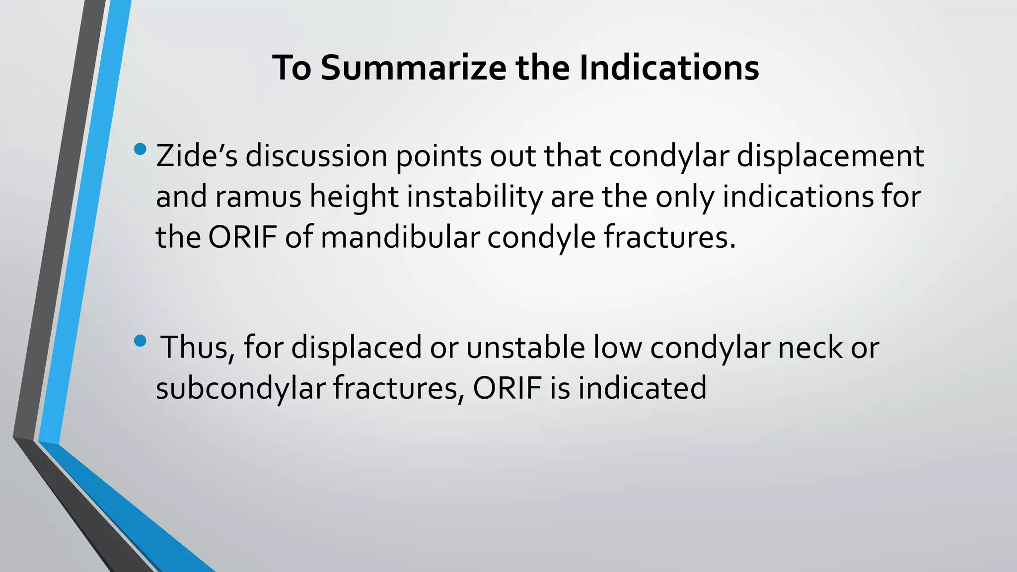 open versus closed reduction of adult condylar fracture | PPTX