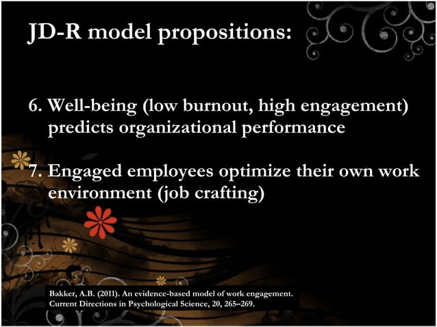 JDR model Bakker & Demerouti | PPT | Human Resources | Business
