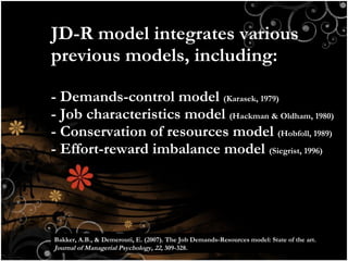 JDR model Bakker & Demerouti | PPT