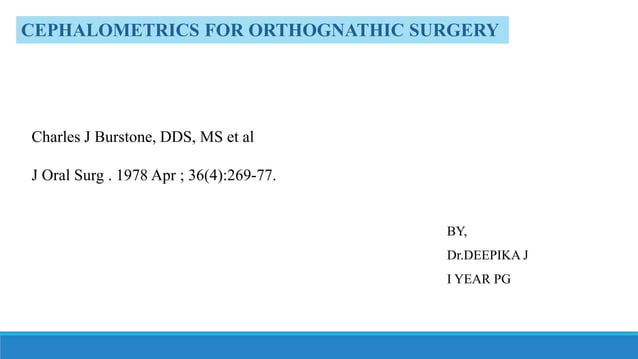 COGS Burstone analysis for orthognathic surgery | PPTX