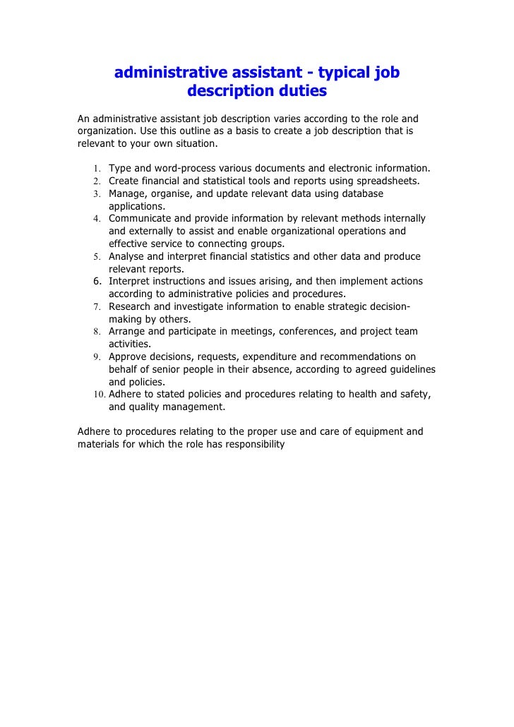 Administrative Assistant Job Description Human Resources Administrative Assistant Job Description Human Resources