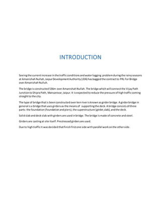 Training Report on Bridge Construction | DOCX