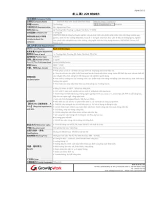 [Job Description] Back end developer | PDF