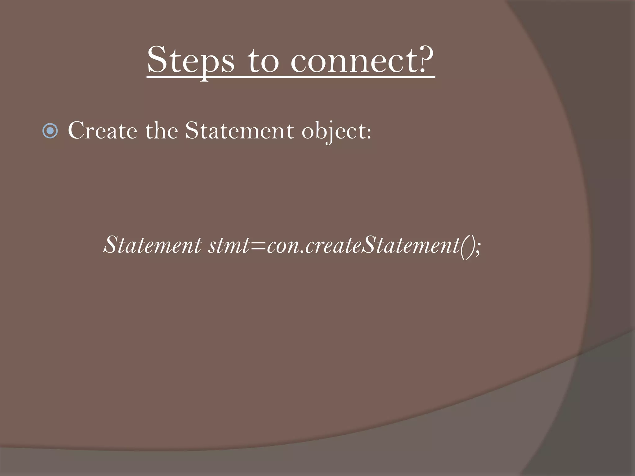 JDBC: java DataBase connectivity | PPSX
