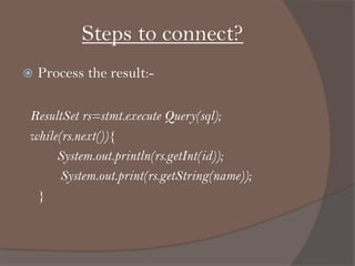 JDBC: java DataBase connectivity | PPSX