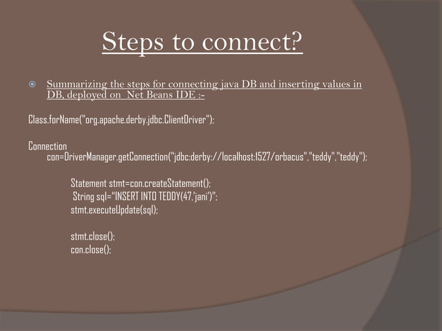 JDBC: java DataBase connectivity | PPSX