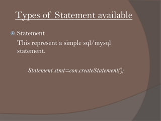 JDBC: java DataBase connectivity | PPSX