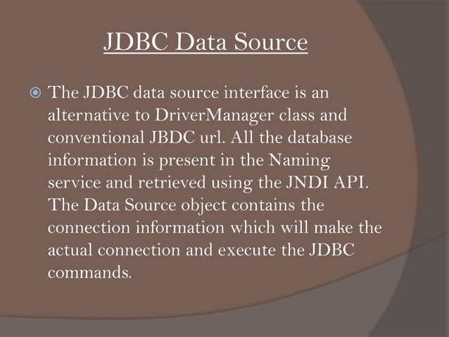 JDBC: java DataBase connectivity | PPSX