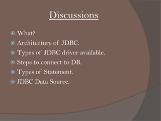 JDBC: java DataBase connectivity | PPSX