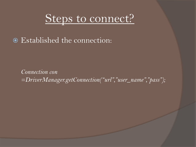 JDBC: java DataBase connectivity | PPSX