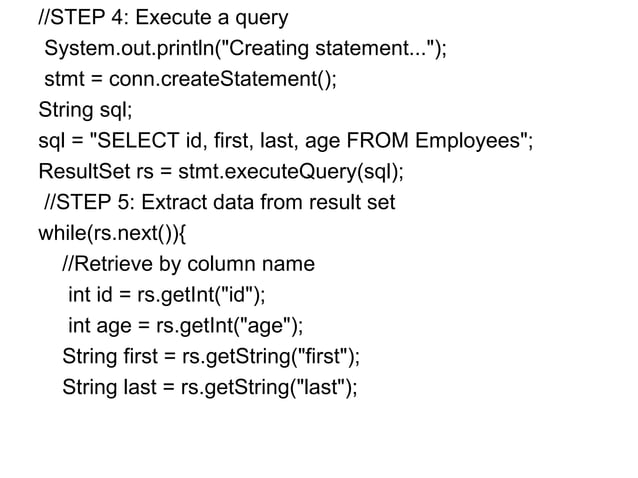 Java Database Connectivity Ppt