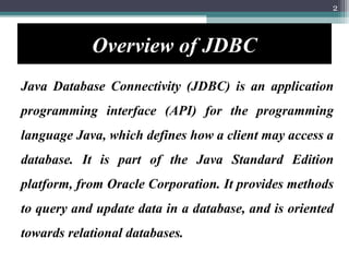 Jdbc | PPT | Databases | Computer Software and Applications
