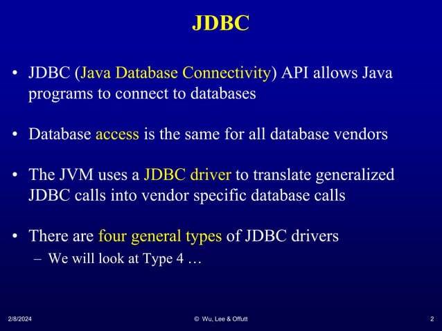 java database connectivity drivers tutorial | PPT java database connectivity drivers tutorial | PPT