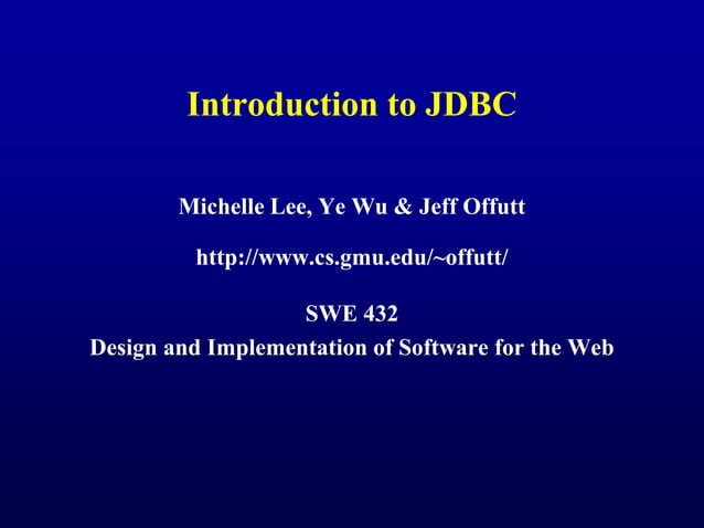 JDBC.ppt database connectivity in java ppt | PPT