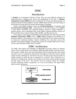 Java database connectivity notes for undergraduate | DOC