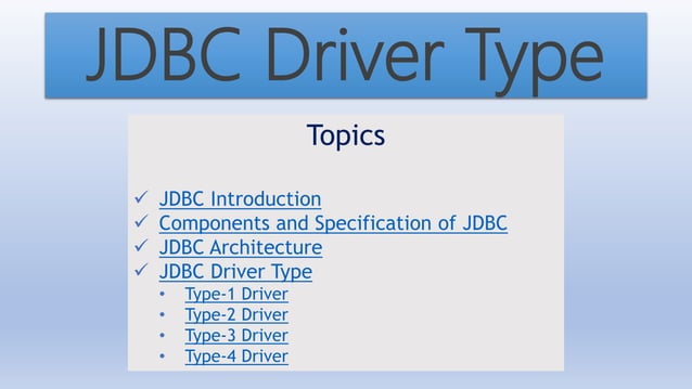 Jdbc driver types | PPT