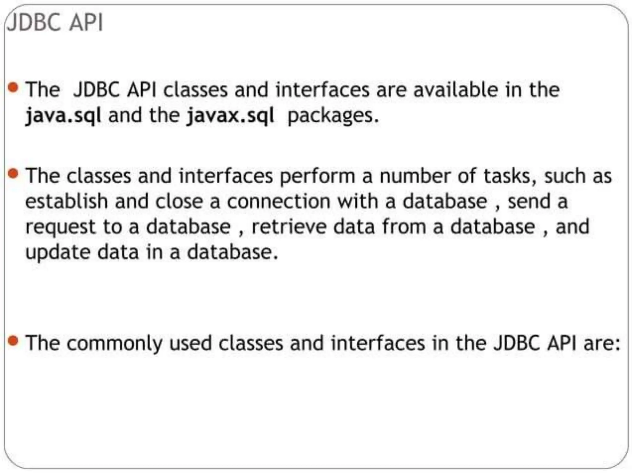 Jdbc1 1 Pptx Java Database Connectivity Notes For Engineering Ppt 