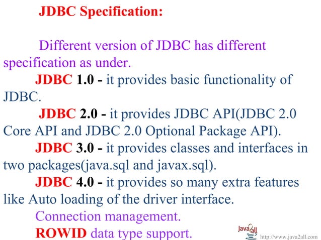 Jdbc architecture and driver types ppt | PPS