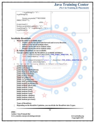 Jdbc Complete Notes by Java Training Center (Som Sir) | PDF