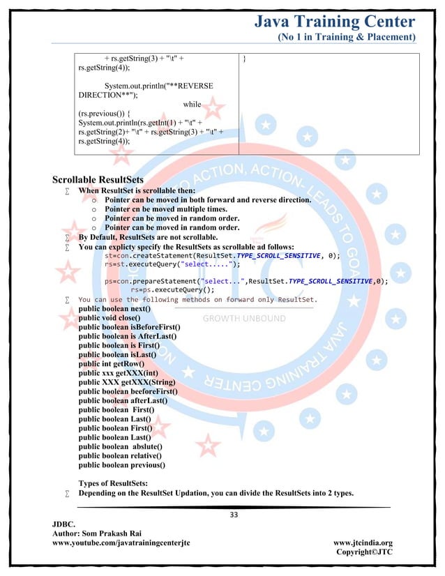 Jdbc Complete Notes by Java Training Center (Som Sir) | PDF | Databases ...