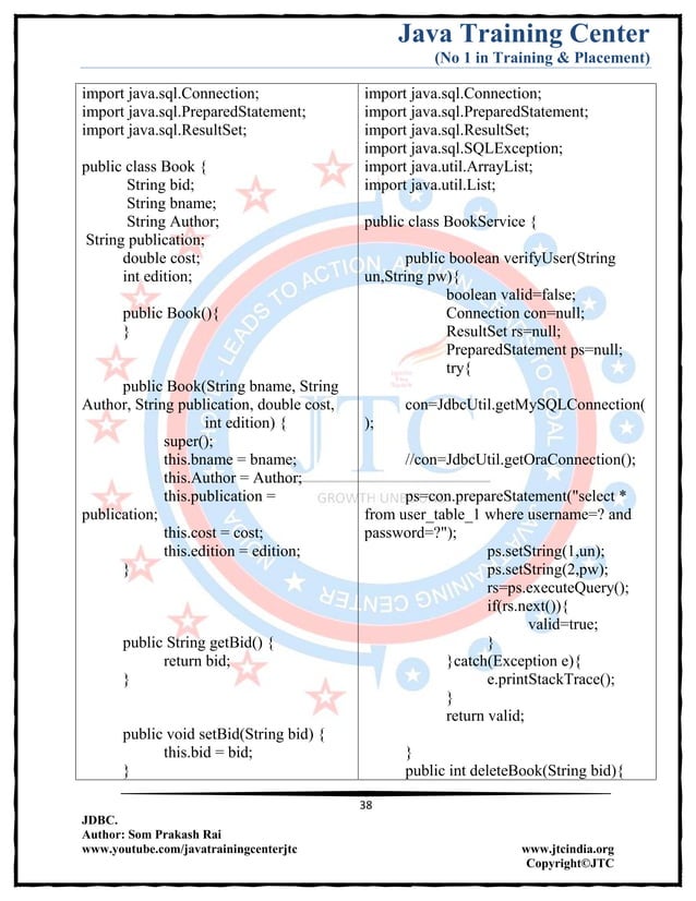 Jdbc Complete Notes by Java Training Center (Som Sir) | PDF | Databases ...